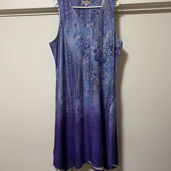 ONE WORLD | Dresses | 39 One World Sleeveless Purple Blue White Dress ...
